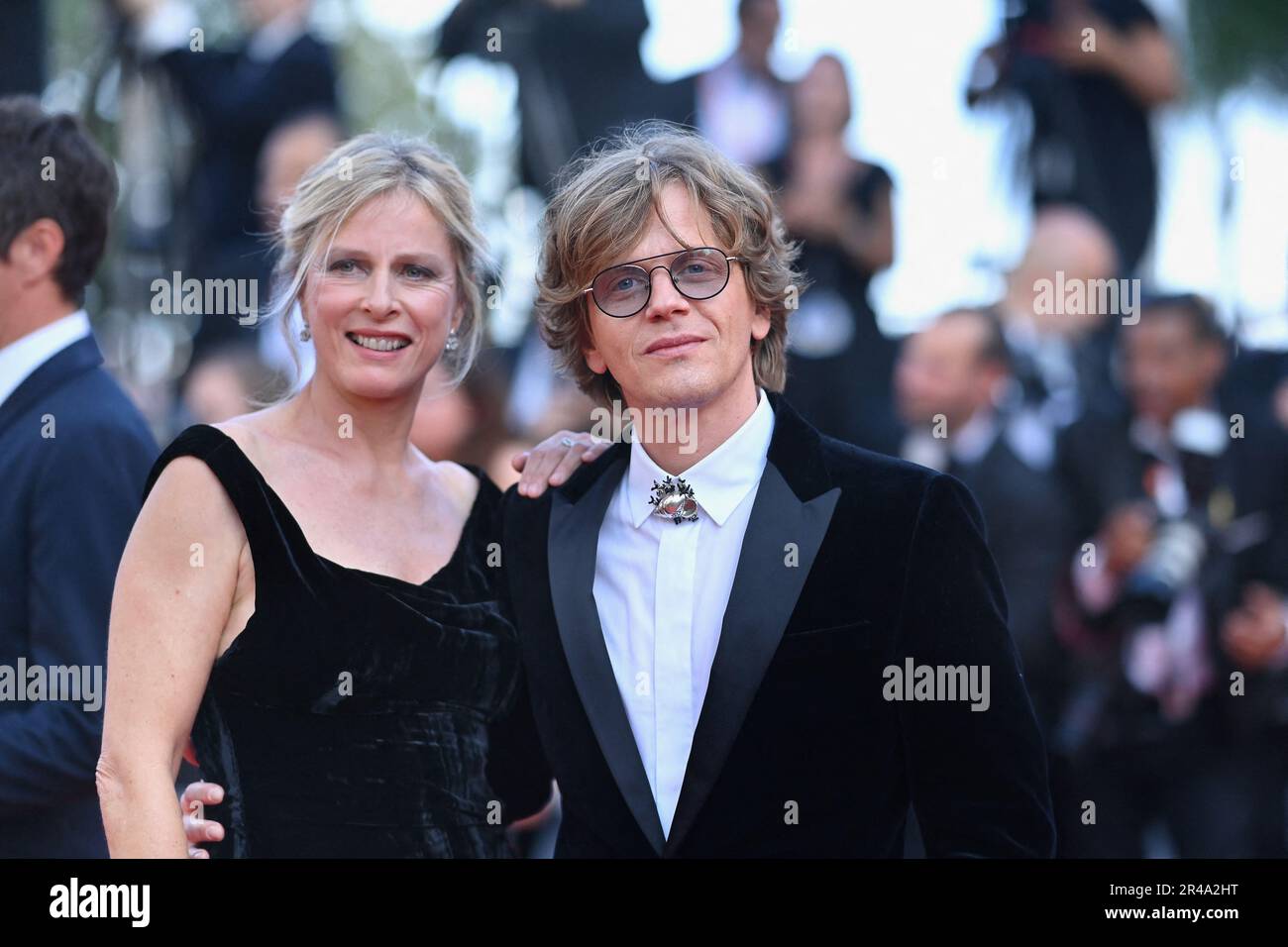 Cannes, France. 26th May, 2023. Alex Lutz and Karine Viard attend the ...