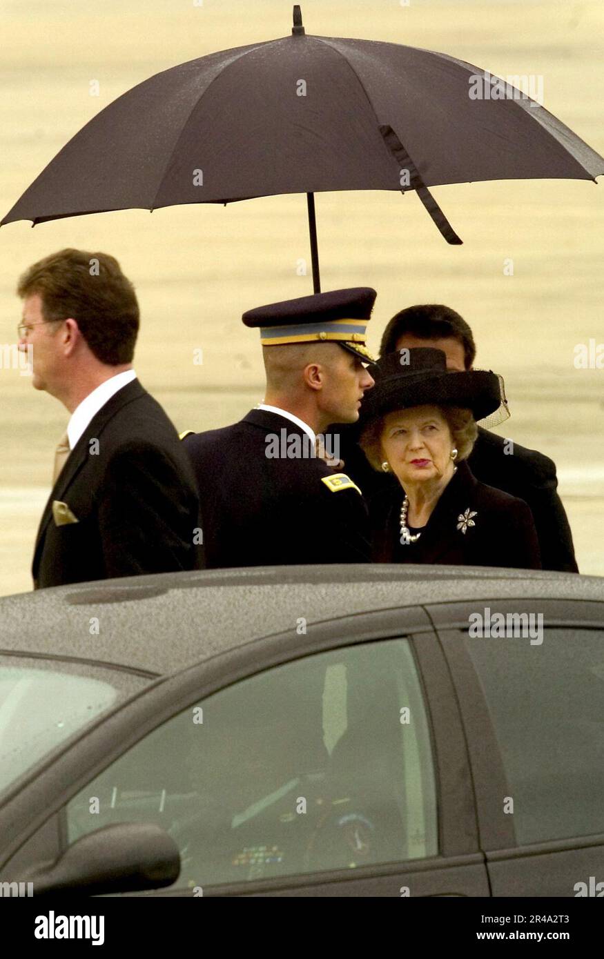 US Navy Former British Prime Minister Margaret Thatcher is shielded ...