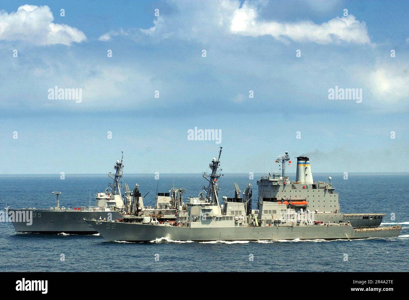 US Navy The Military Sealift Command oiler USNS Leroy Grumman (T-AO 195) steams alongside in ...