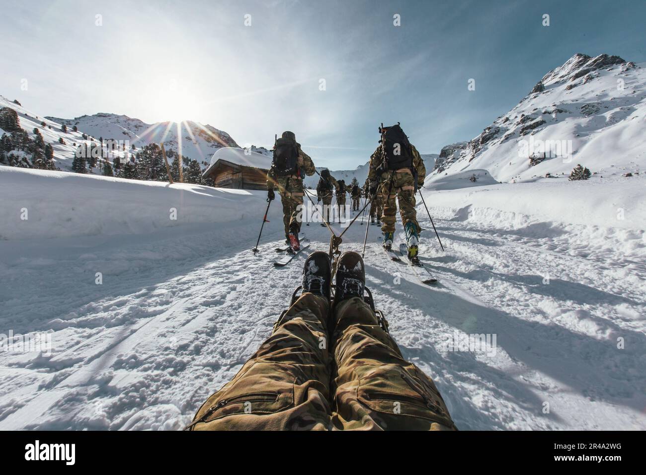 A view from the UT2000 ski litter as the 2023 Edelweiss Raid team ...