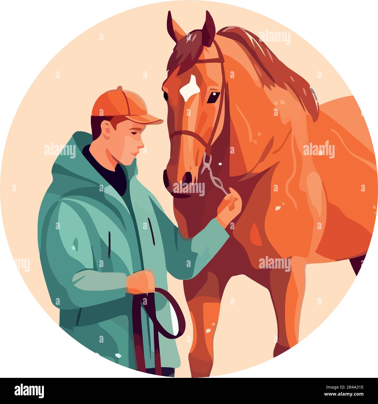 Man training horse on Cut Out Stock Images & Pictures - Alamy