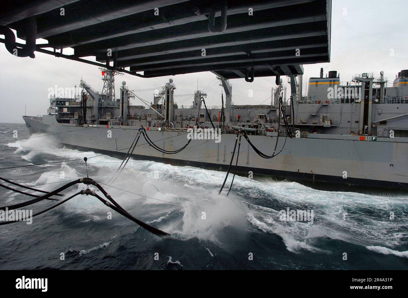 US Navy Fuel transfer lines from the Military Sealift Command (MSC ...