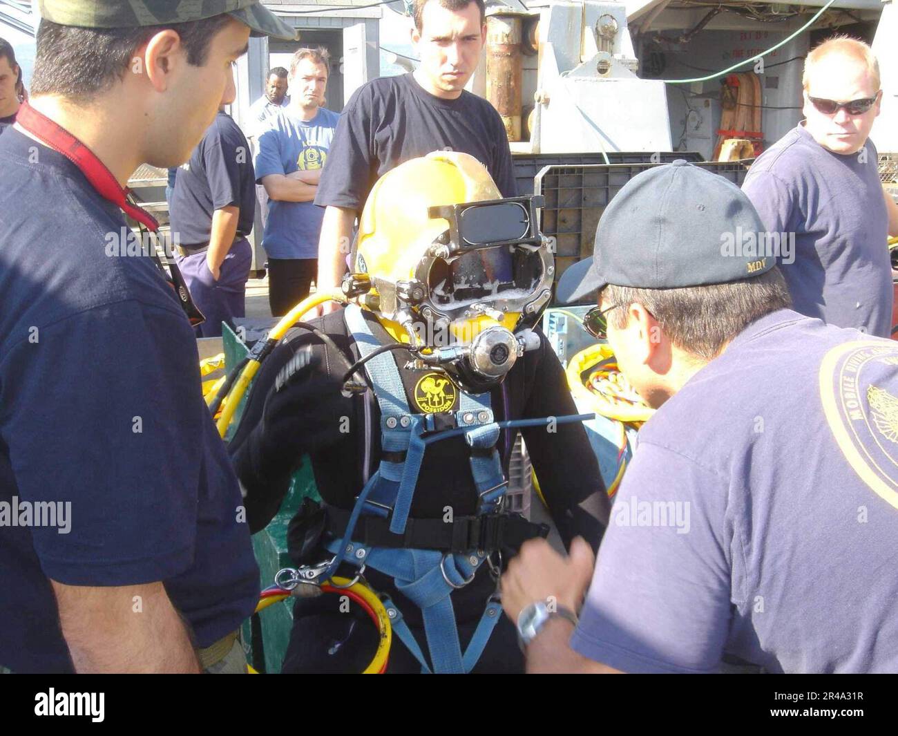 US Navy A Master Diver from Mobile Diving and Salvage Unit Two (MDSU-2 ...