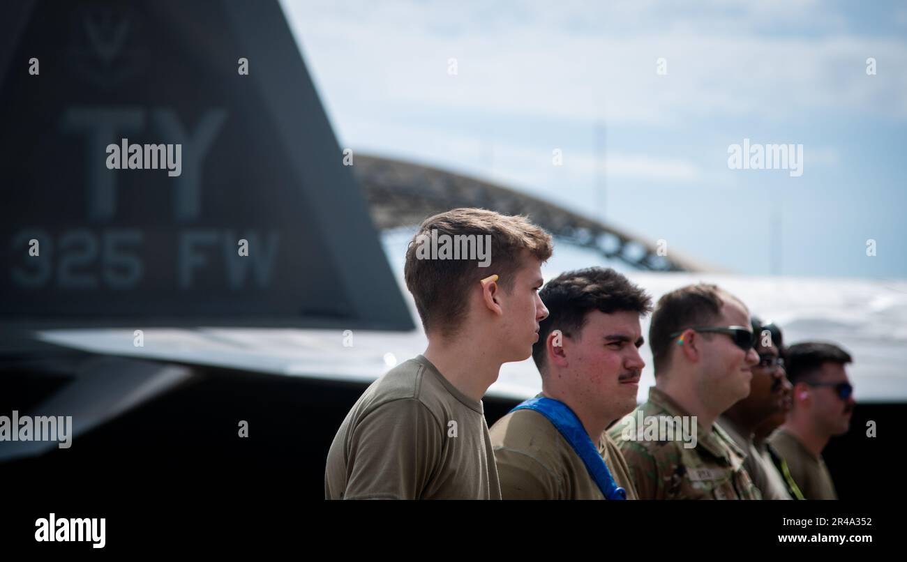 The 43rd Fighter Generation Squadron’s weapons load crews stand ...