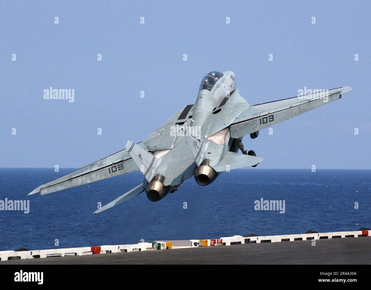 US Navy An F-14B Tomcat assigned to the Swordsman of Fighter Squadron ...