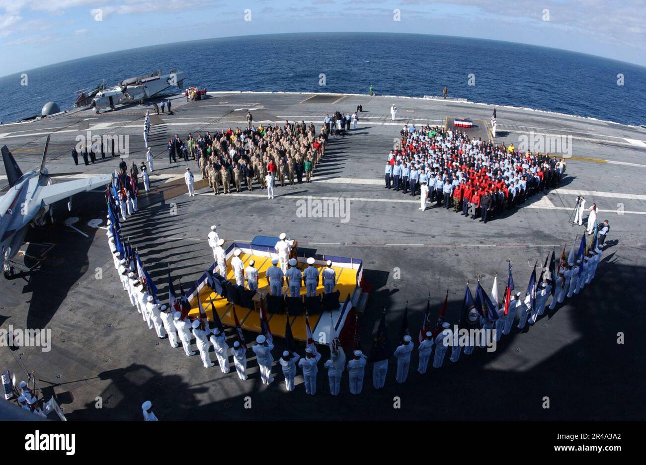 US Navy On the flight deck aboard the aircraft carrier USS Ronald ...
