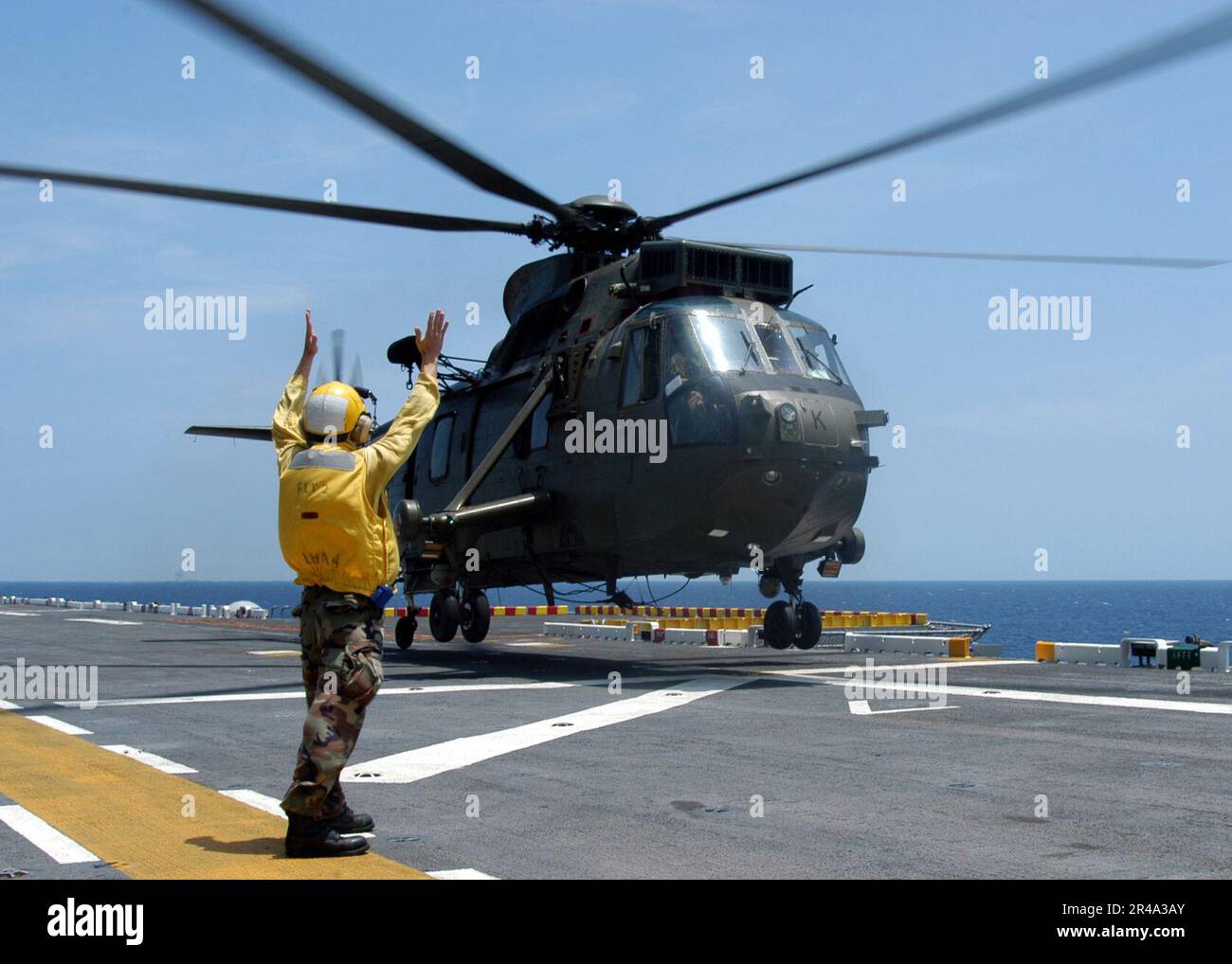 US Navy While of the coast of North Carolina, a British H-3 Sea King ...