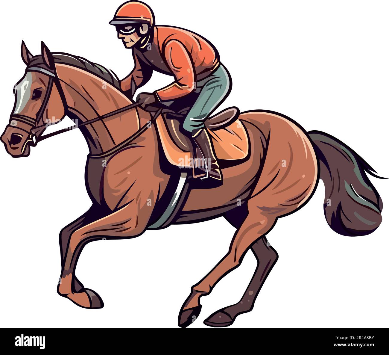 Thoroughbred stallion running in championship horse race Stock Vector ...