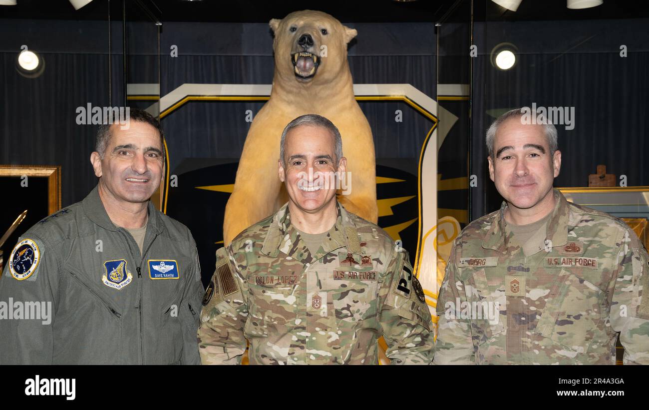From left to right; U.S. Air Force Lt. Gen. David Nahom, commander ...
