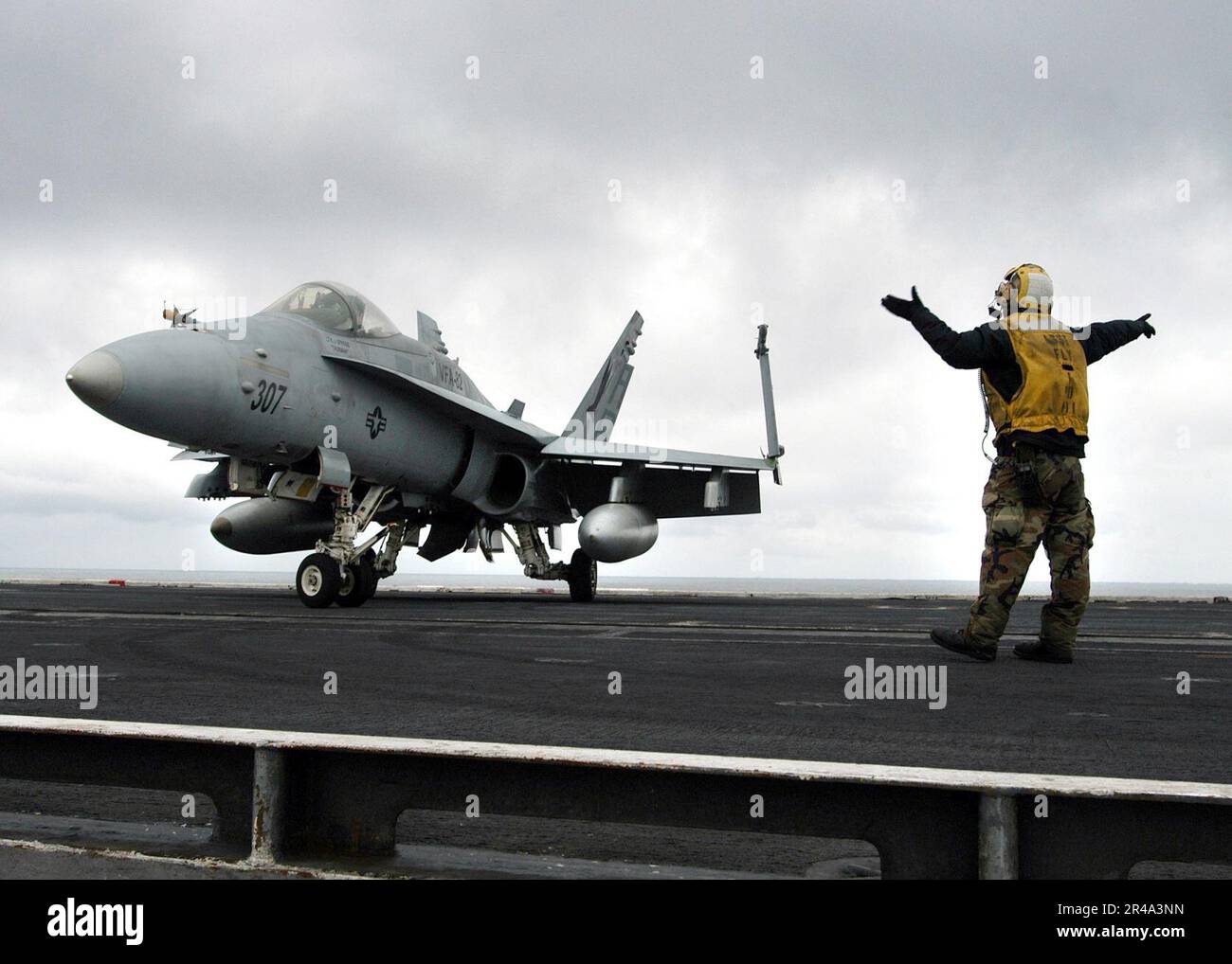 US Navy An F-A-18 Hornet assigned to the Marauders of Strike Fighter ...