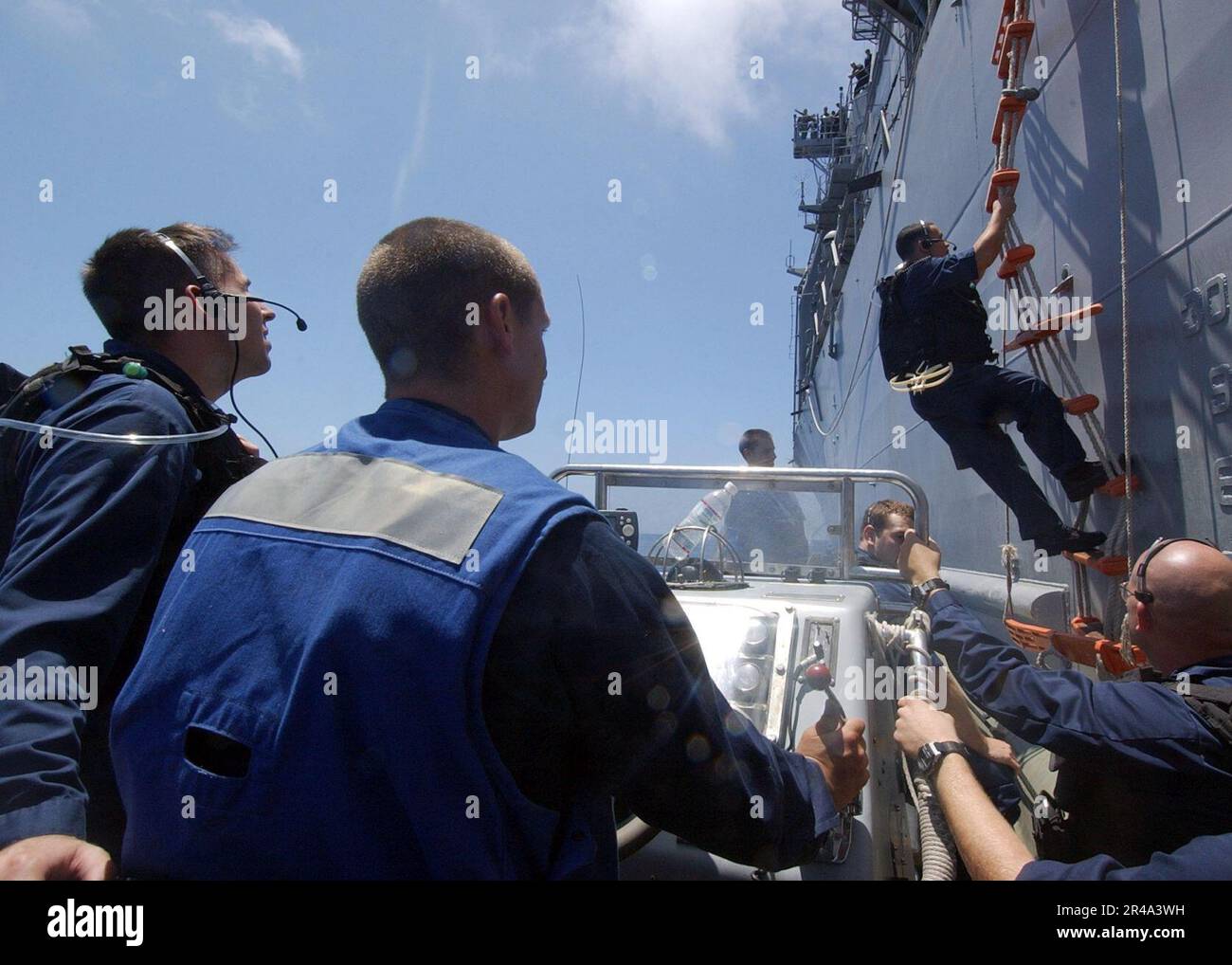 US Navy A Sailor assigned to the Visit Board Search and Seizure (VBSS ...