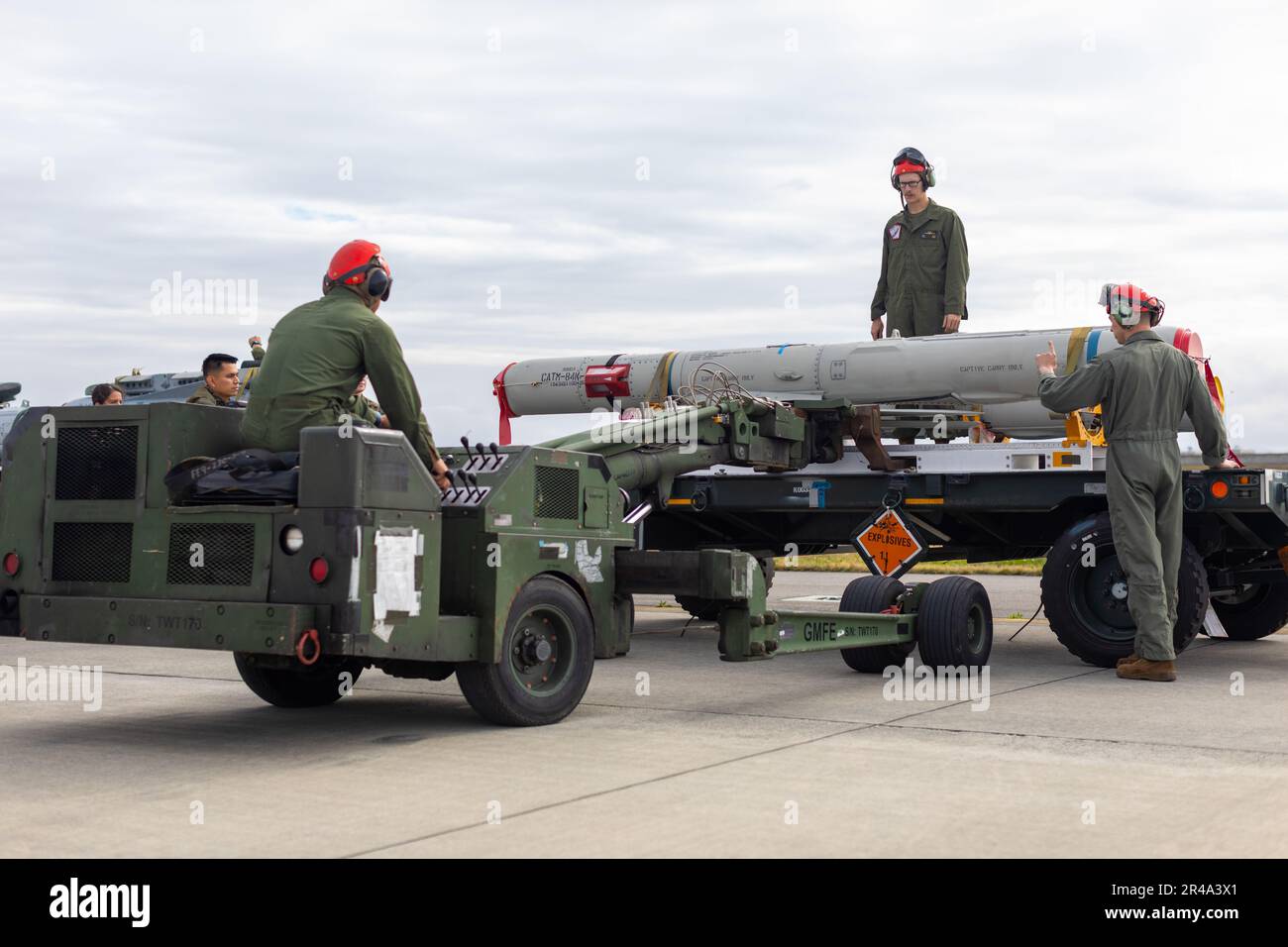 U.S. Marines with Marine Fighter Attack Squadron (VMFA) 115 pick up an ...