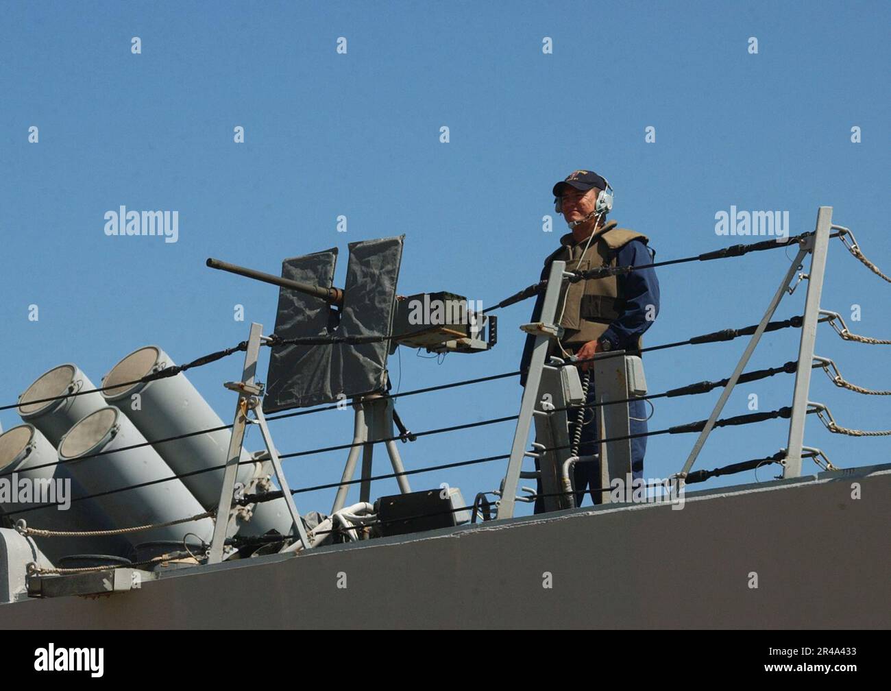 US Navy A Sailor assigned to the guided missile destroyer USS Ramage ...