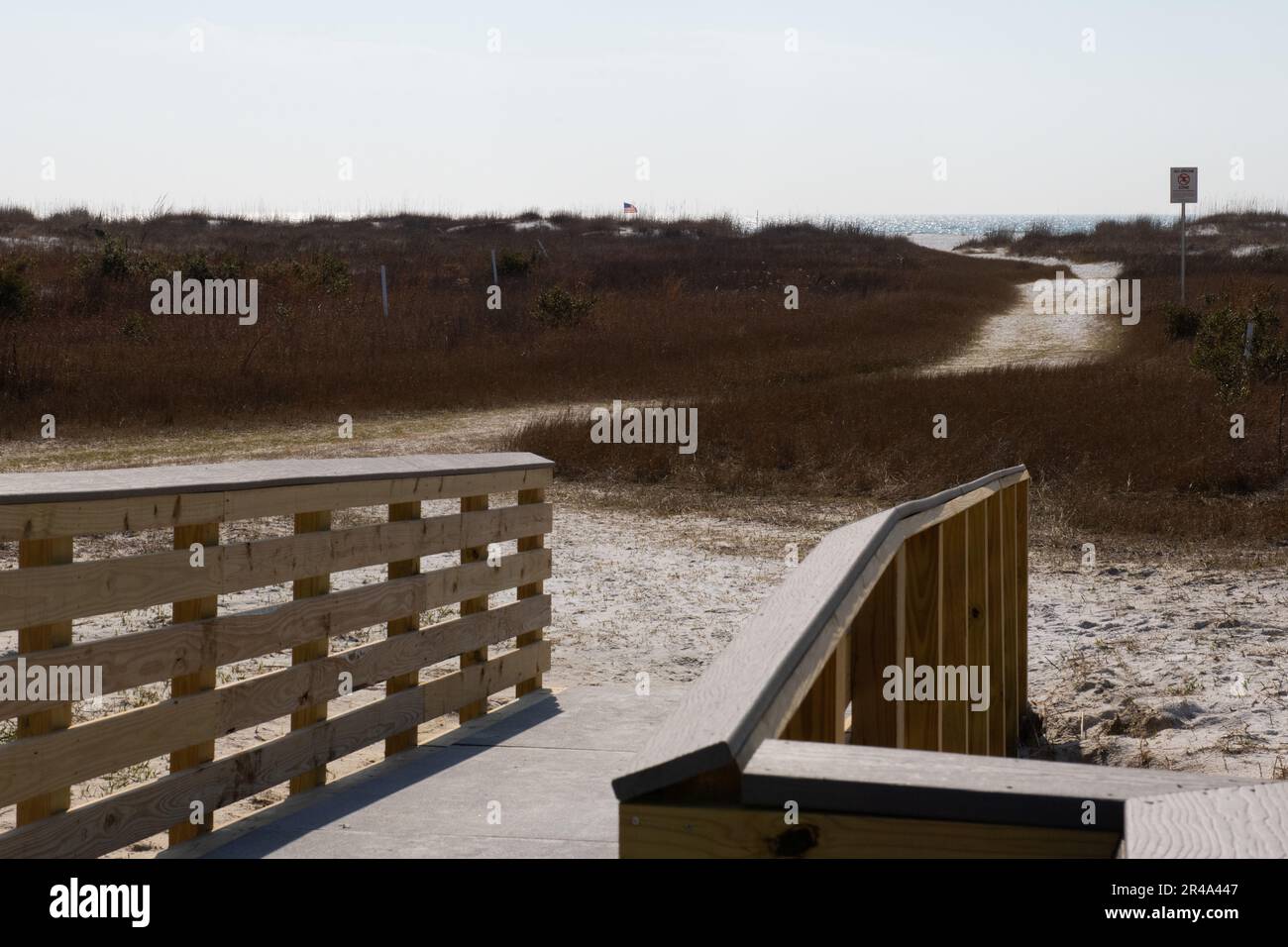 Pictured is the view of the NCO Beach from the newly rebuilt boardwalk ...