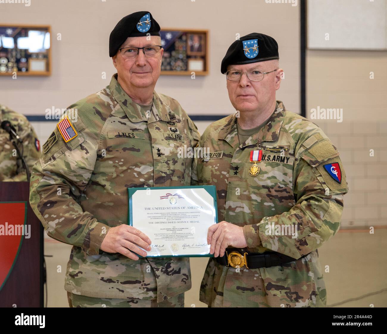 Maj. Gen. Dale Lyles, Indiana National Guard adjutant general, presents ...