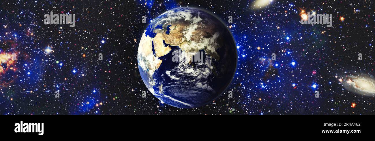 Earth and galaxy. Elements of this image furnished by NASA Stock Photo ...