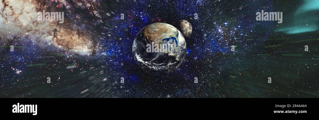 Earth and galaxy. Elements of this image furnished by NASA Stock Photo ...