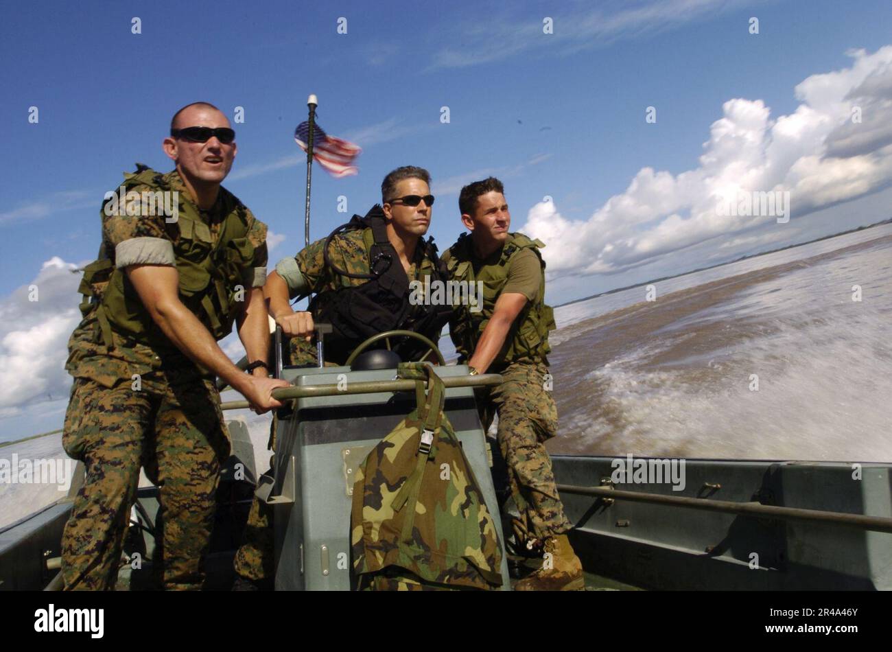 US Navy Rigid Raider small craft on the Amazon River Stock Photo - Alamy