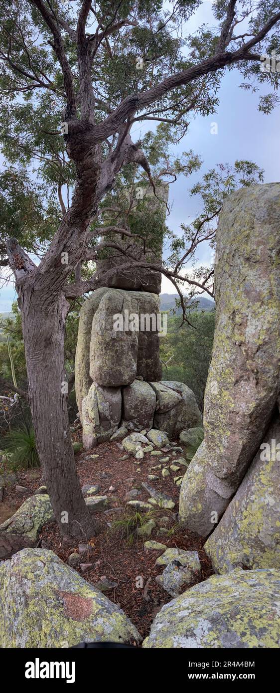 A vertical image of large rocks on Magnetic Island in Townsville ...
