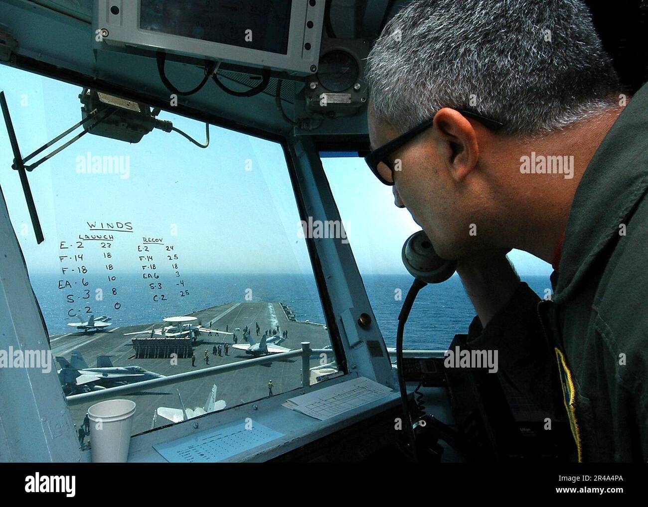 US Navy Assistant Air Officer Mini-boss, Cmdr. David M. Fox, of Kansas ...