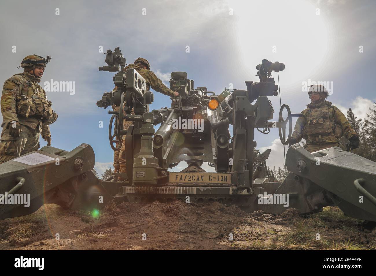 U.S. Soldiers assigned to Carnage Battery, Field Artillery Squadron ...