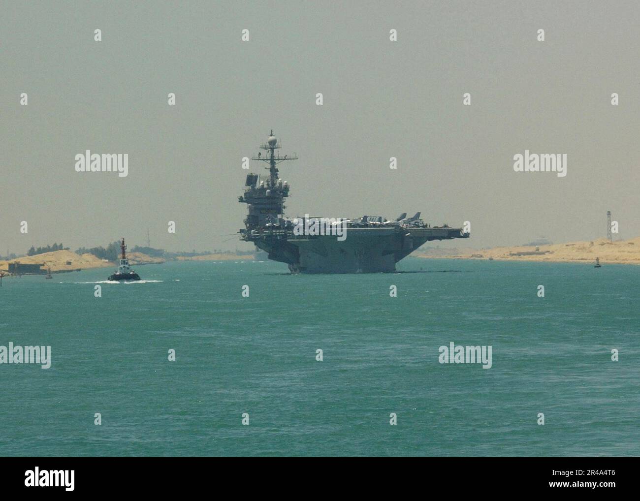 US Navy USS John F. Kennedy CV 67 transits the Suez Canal while ...