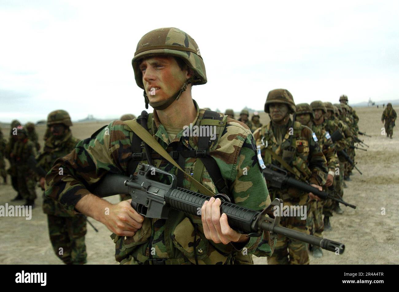 US Navy Marines from Argentina line up in formation alongside U.S ...