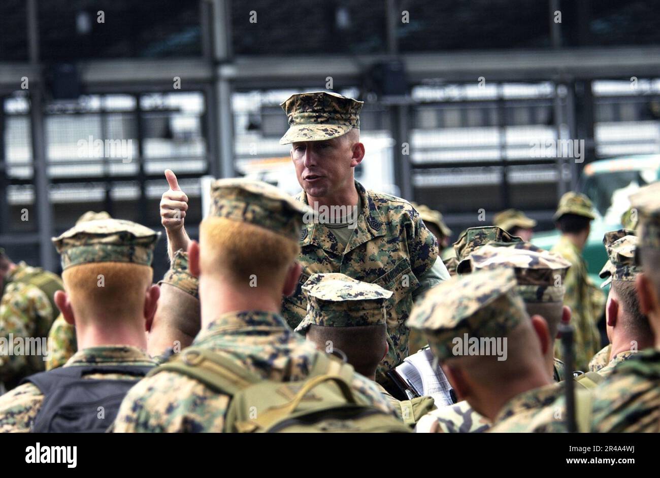 US Navy Gunnery Sgt. of Headquarters and Service Company, 3rd Battalion ...