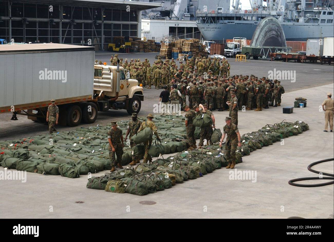 US Navy Marines assigned to 3rd Battalion, 3rd Marine Regiment and ...