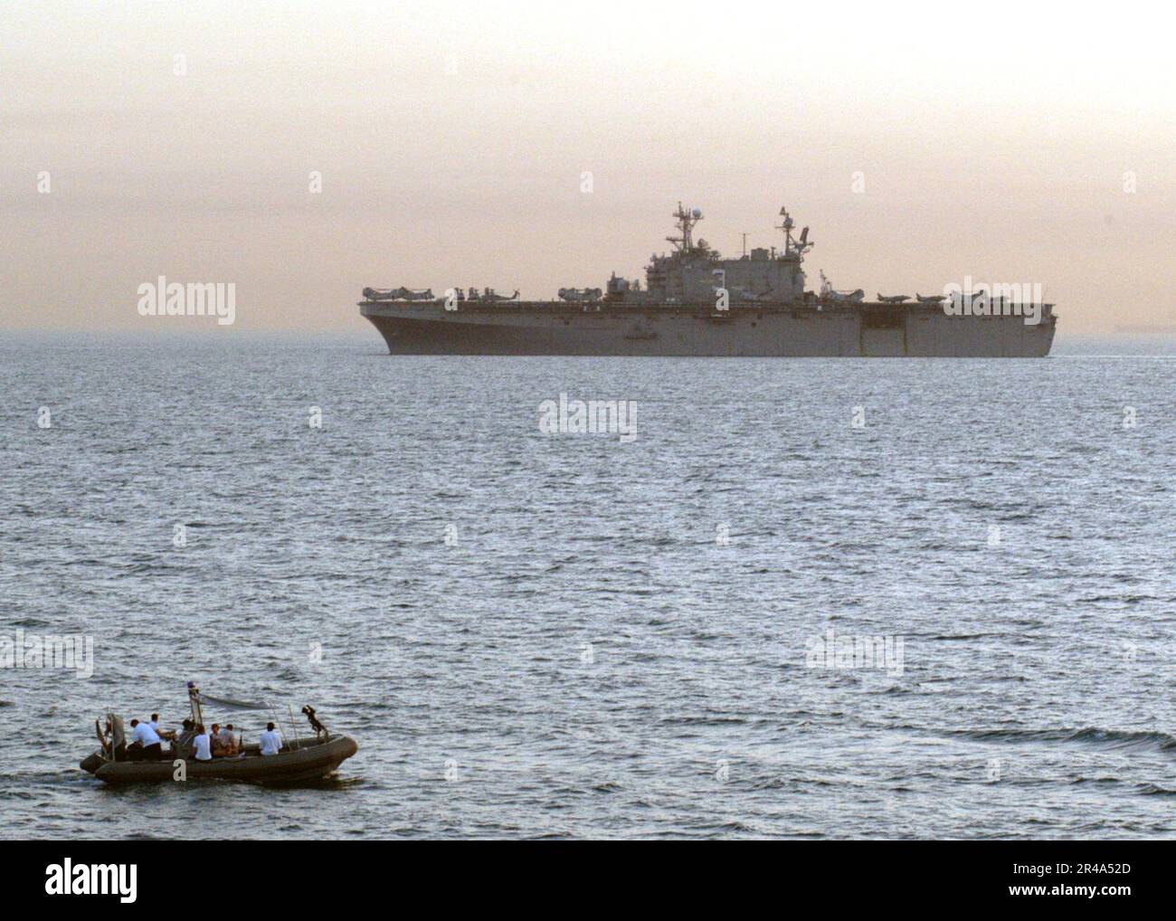 US Navy A Rigid Hull Inflatable Boat RHIB assigned to the amphibious ...