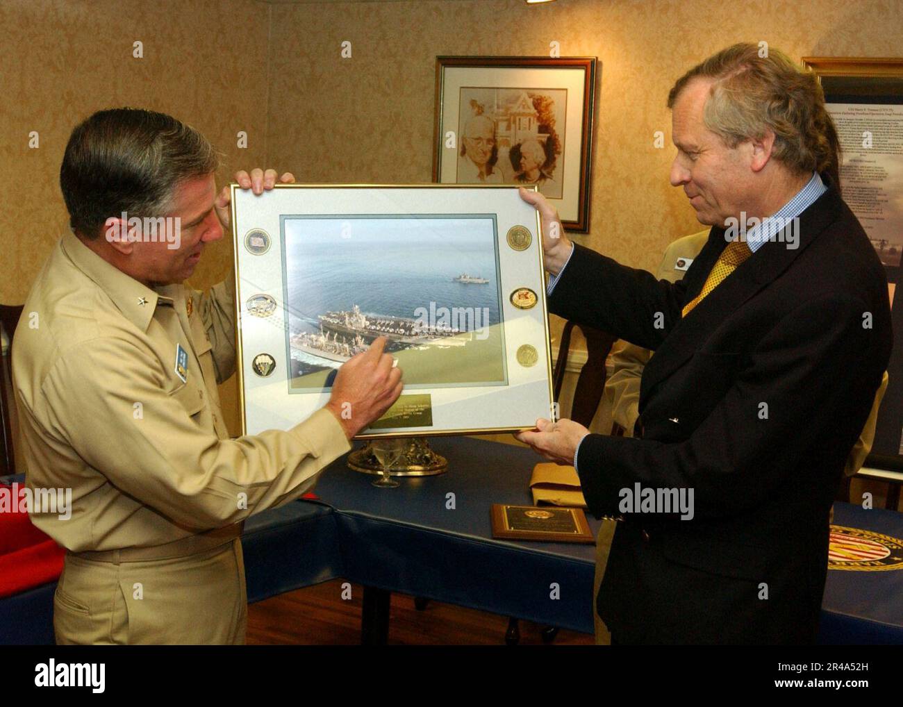 US Navy Rear Adm. Michael Tracy, Commander, Harry S. Truman Carrier ...