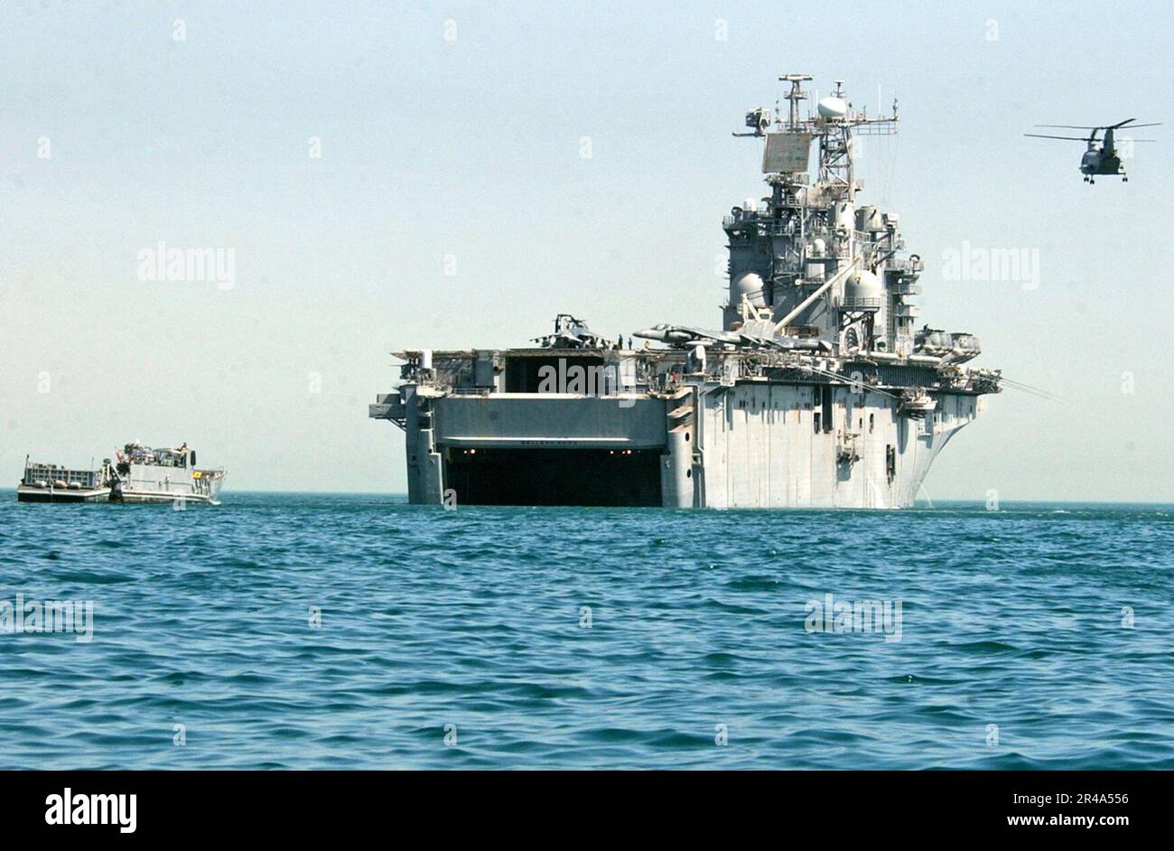 US Navy A Landing Craft Utility (LCU) returns to the well deck aboard ...