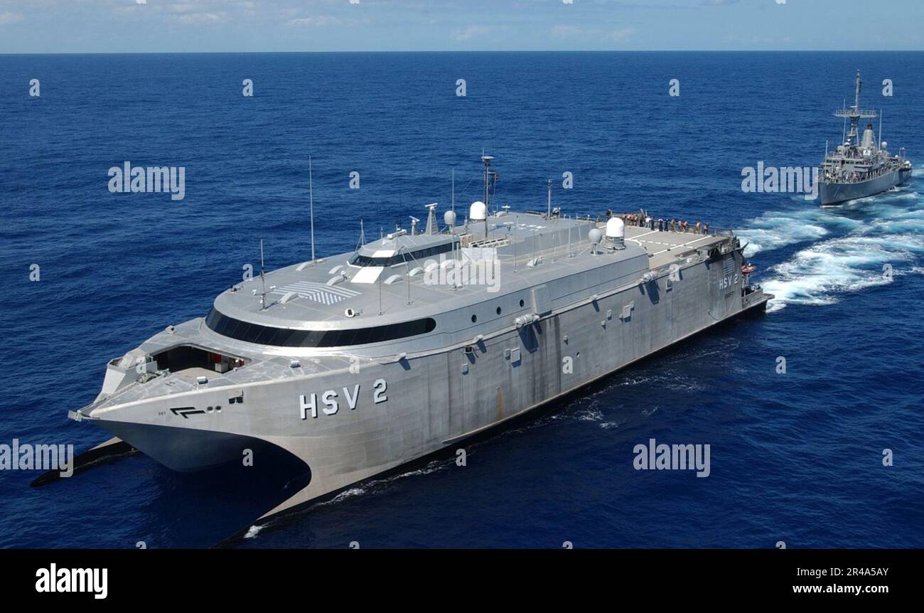 US Navy The High Speed Vessel (HSV) 2 Swift prepares to conduct a ...