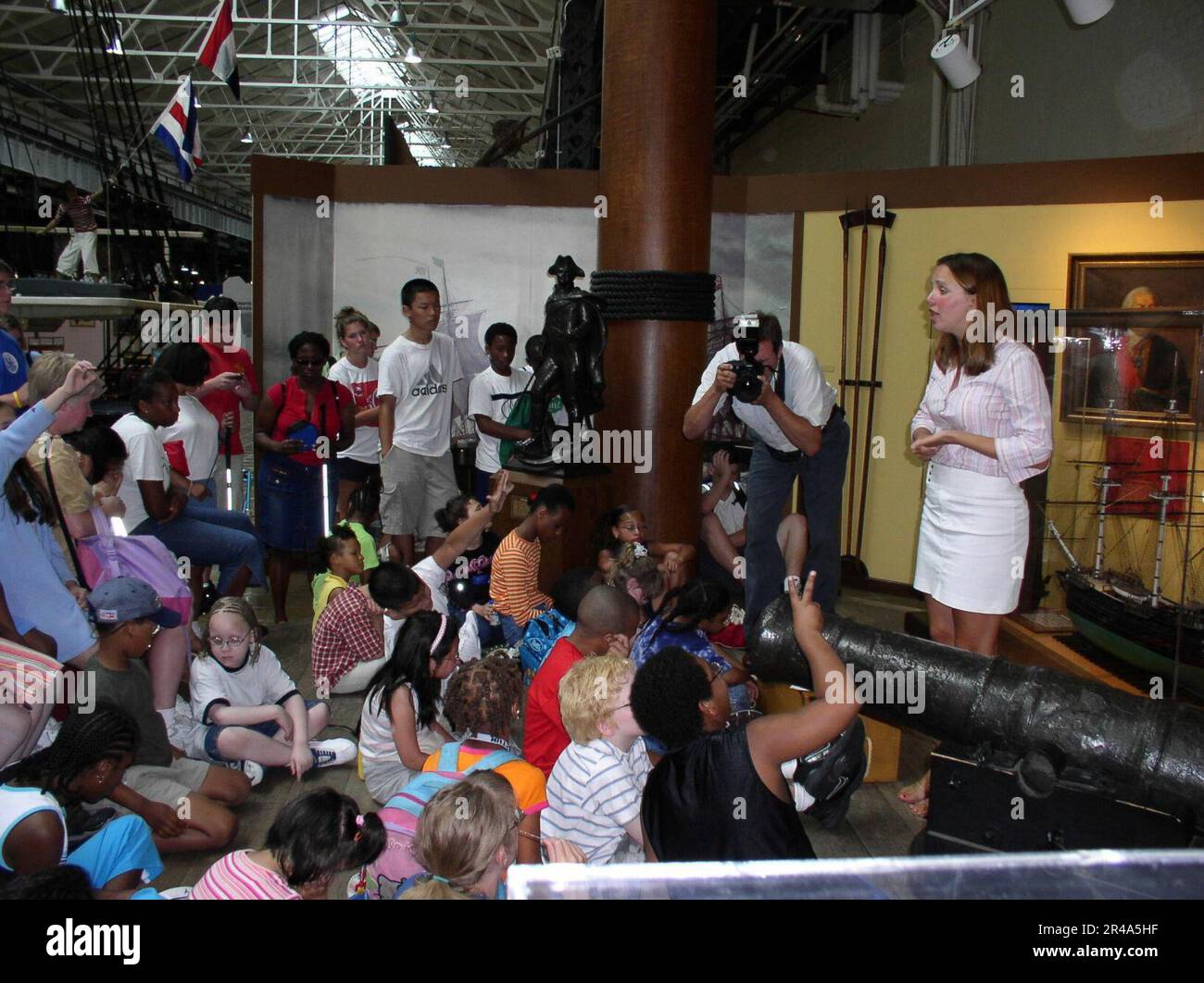 US Navy Navy Museum educator Ms. Karin Hill explains life in the Age of ...
