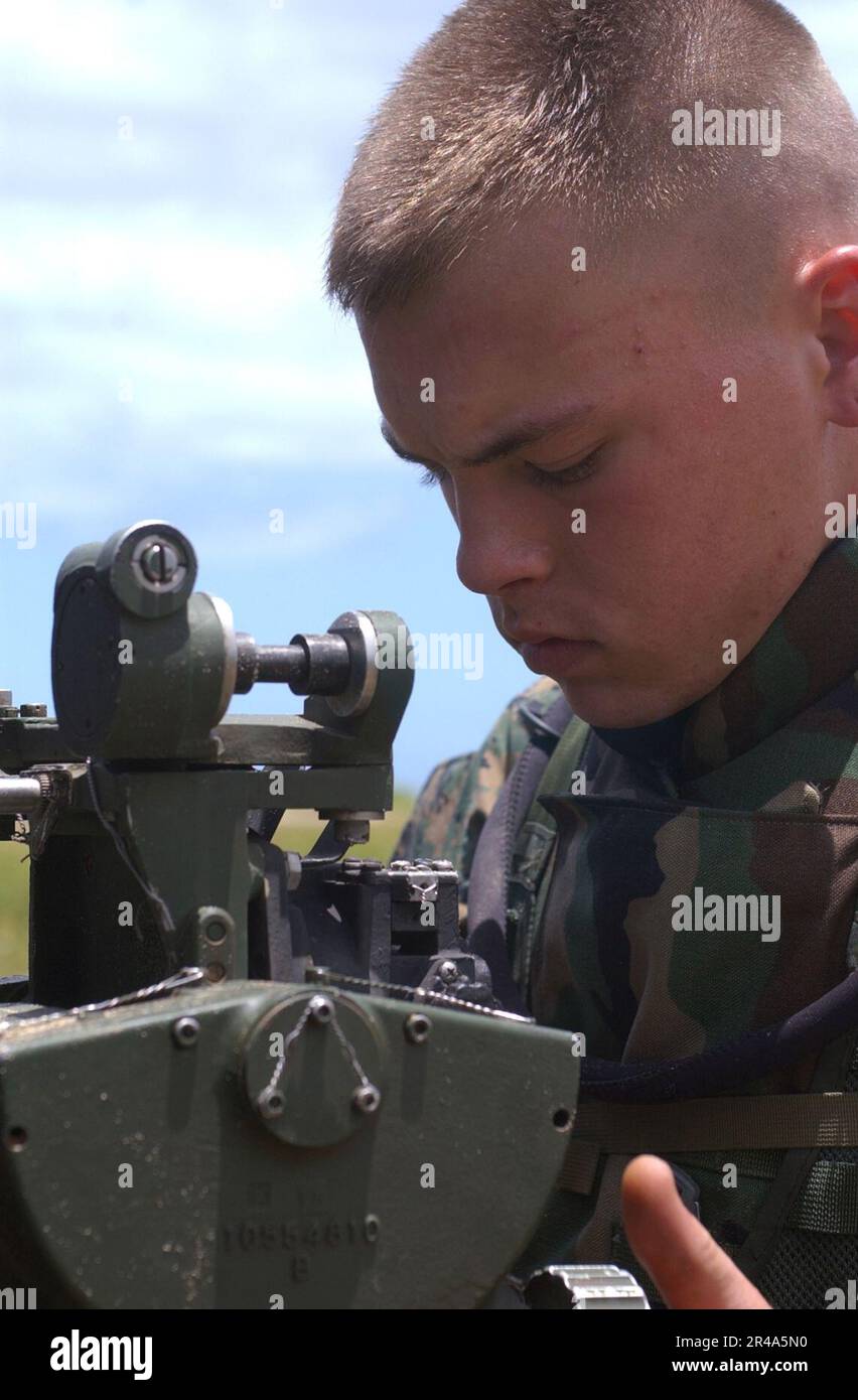 US Navy Pfc. David Tracy assigned to First Battalion, Twelfth Marine ...