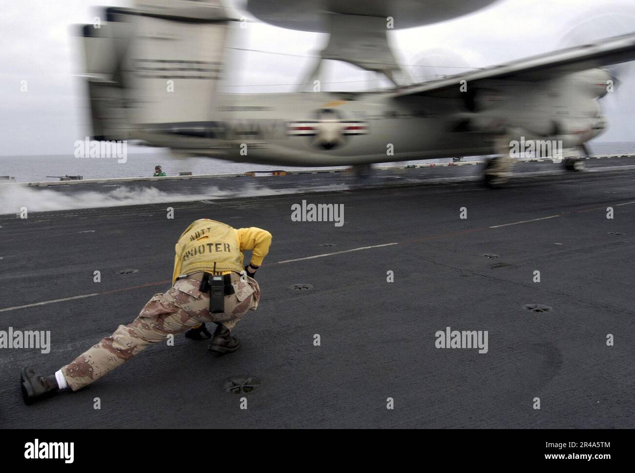 US Navy USS Enterprise (CVN 65) Catapult Officer Stock Photo - Alamy