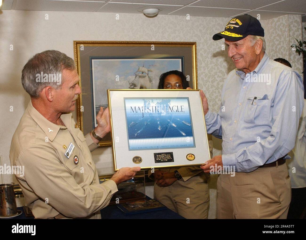 US Navy U.S. Ambassador to Portugal the Honorable John Palmer, right ...
