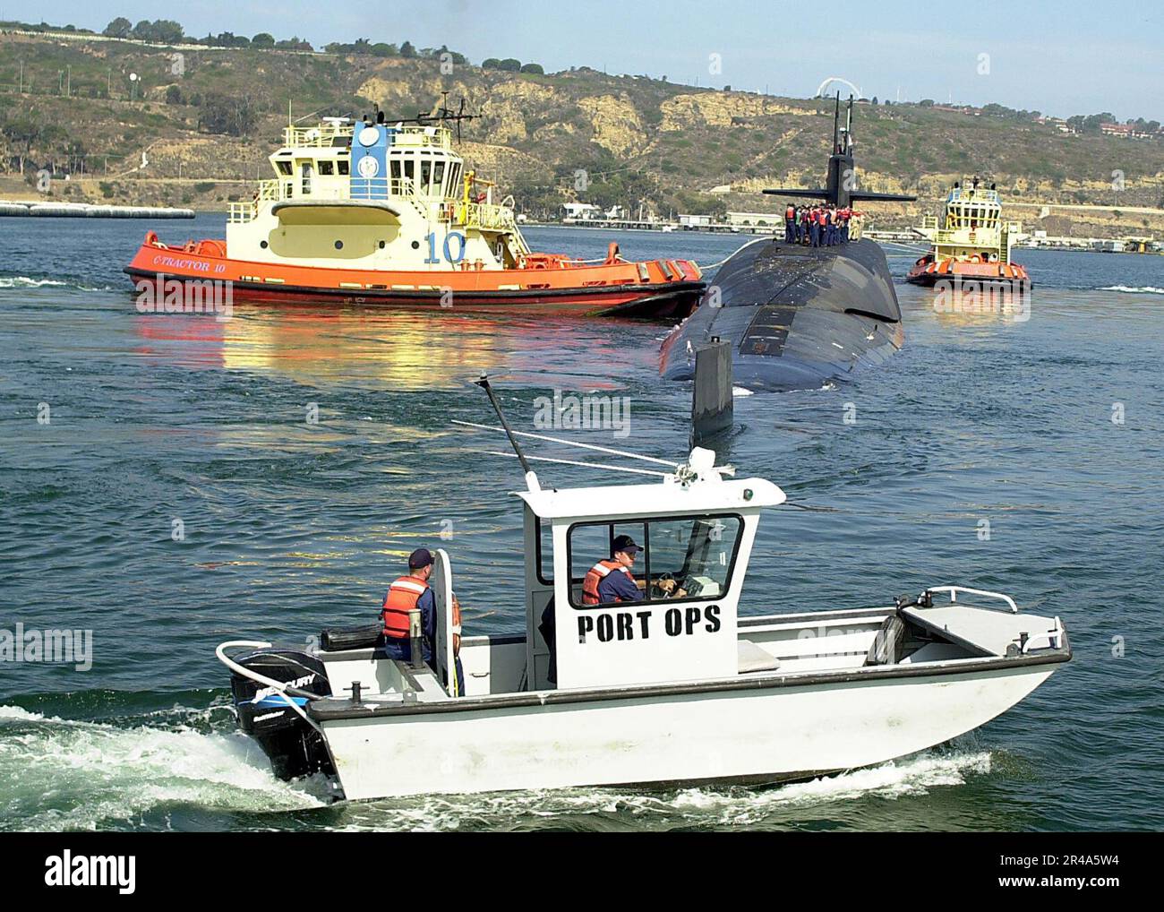 US Navy Sailors assigned to Naval Station San Diego Port Operations ...