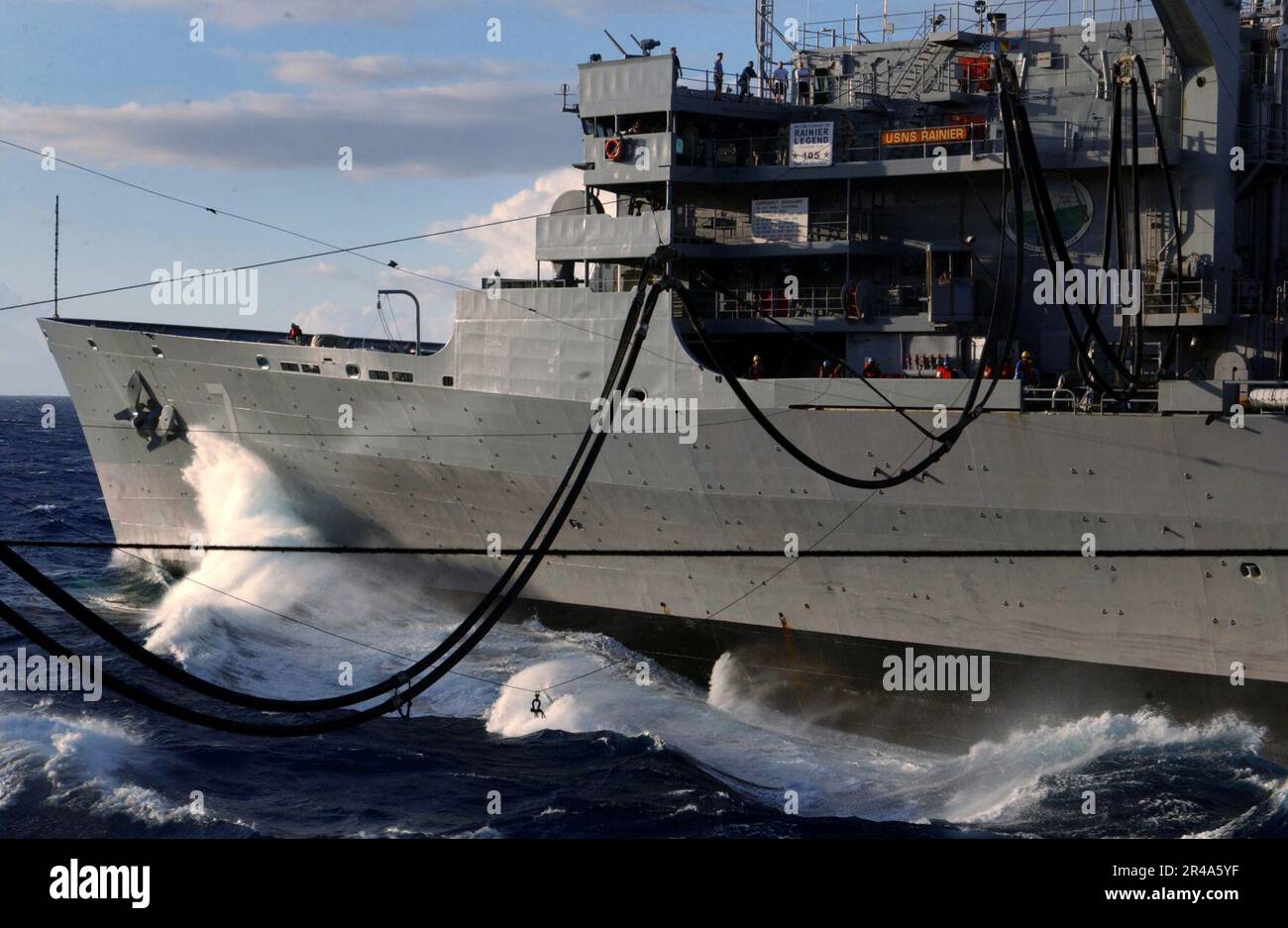 US Navy The fast combat support ship USNS Rainier (T-AOE 7 Stock Photo ...