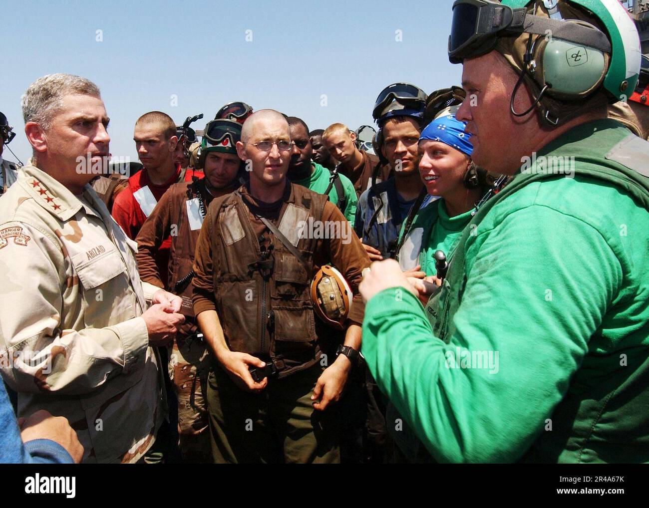 US Navy General John Abizaid Commander, U.S. Central Command, speaks ...