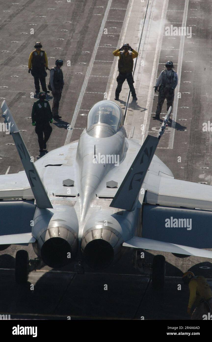 US Navy An F-A-18F Super Hornet assigned to the Diamondbacks of Strike Fighter Squadron One Zero ...
