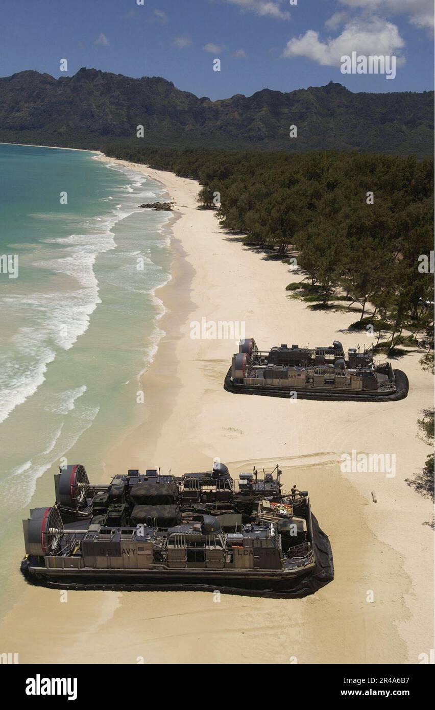 US Navy Landing Craft Air Cushions (LCAC) assigned to Assault Craft ...