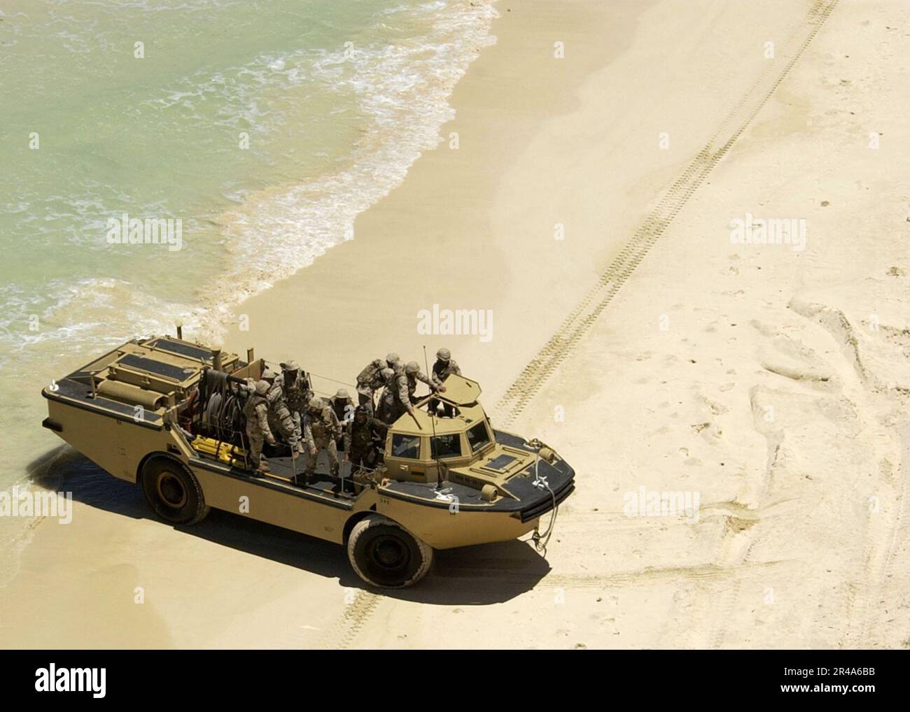 US Navy A Lighter Amphibious Resupply Cargo (LARC) vehicle assigned to ...