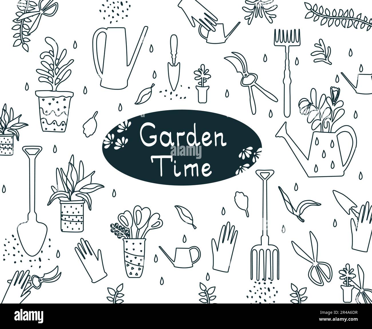 set of garden time on white background Stock Vector Image & Art - Alamy
