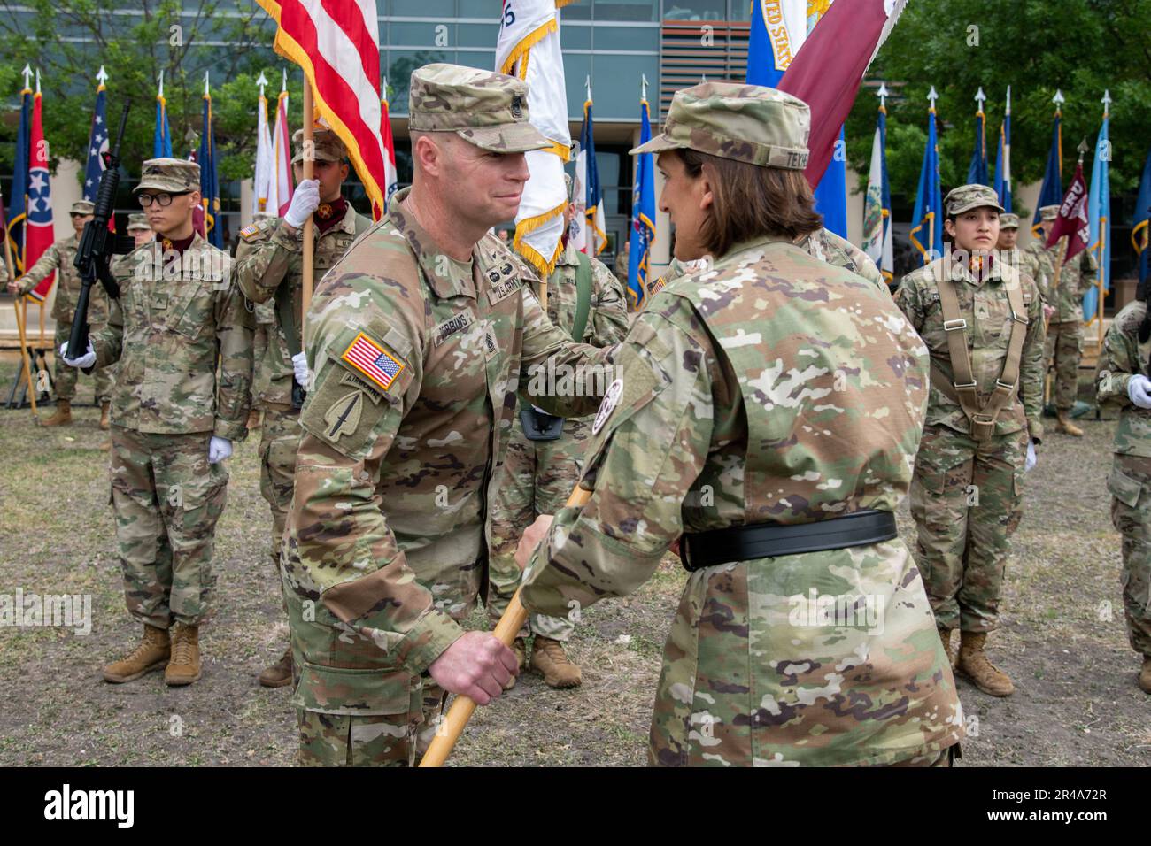 Brig. Gen. Deydre Teyhen, commanding general, presents the guidon to ...