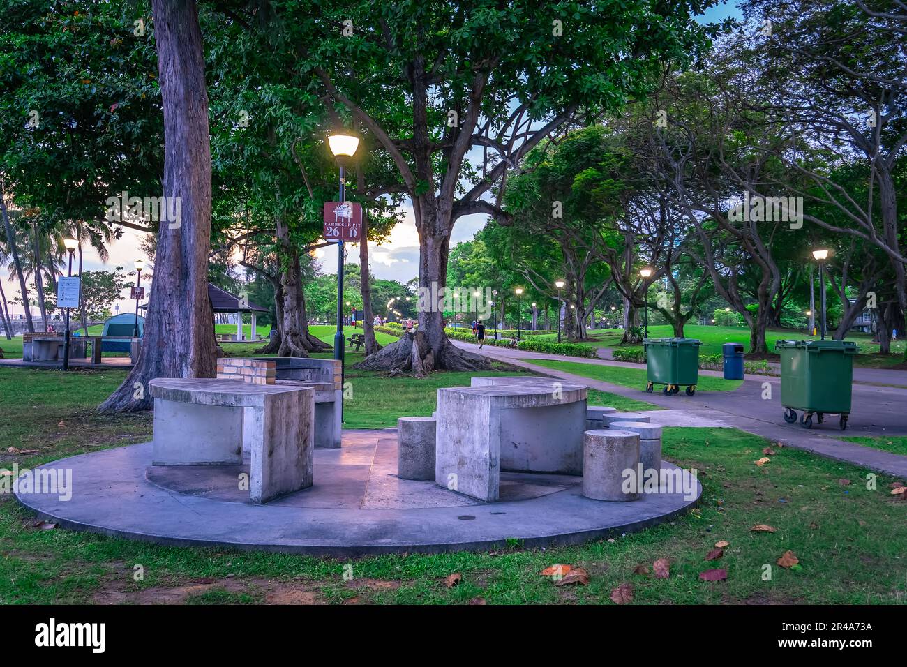 Barbecue Pits along the seaside of East Coast Park in Singapore Stock ...