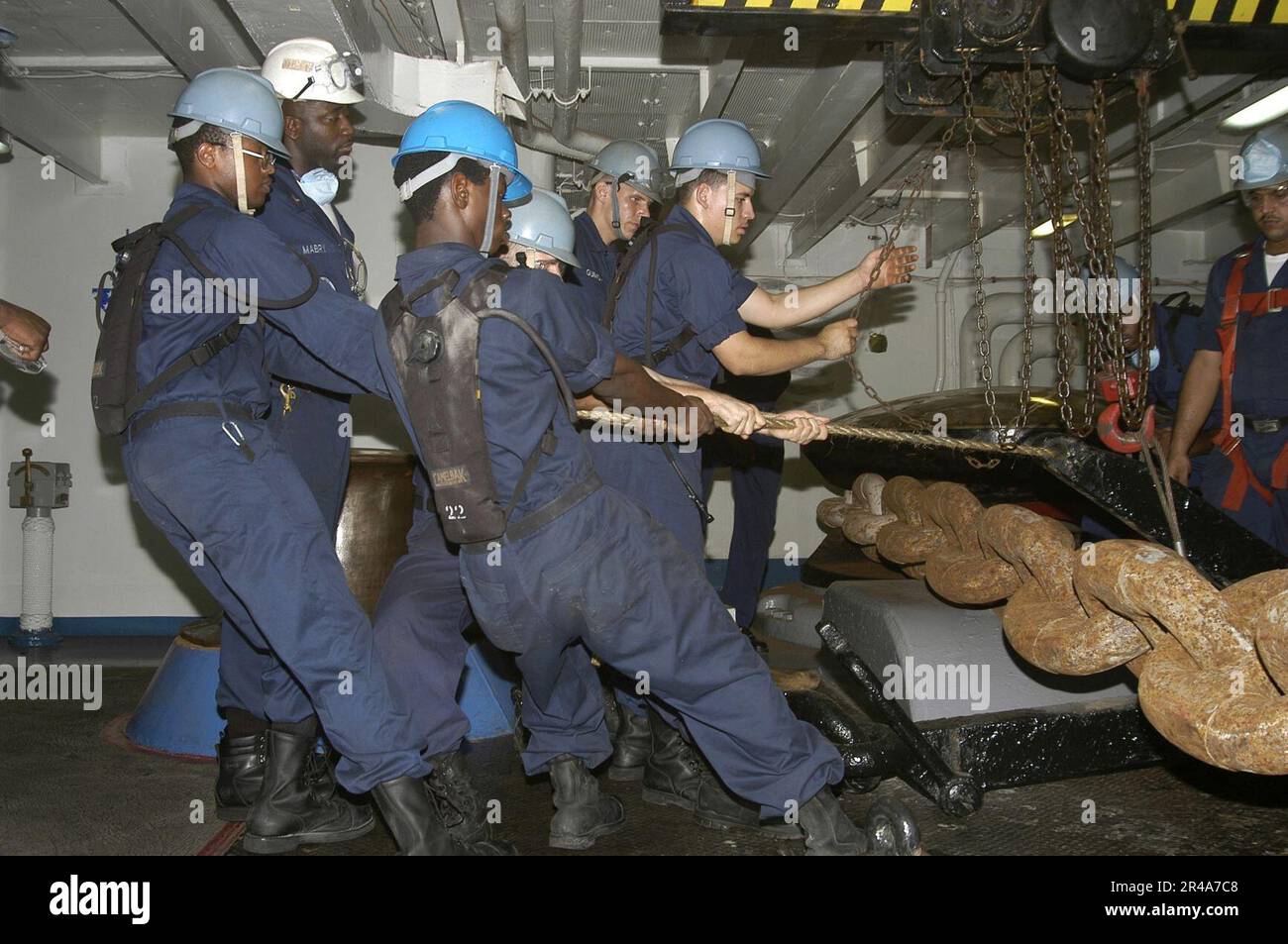 US Navy During the Special Sea and Anchor Detail, Boatswain Mates place ...