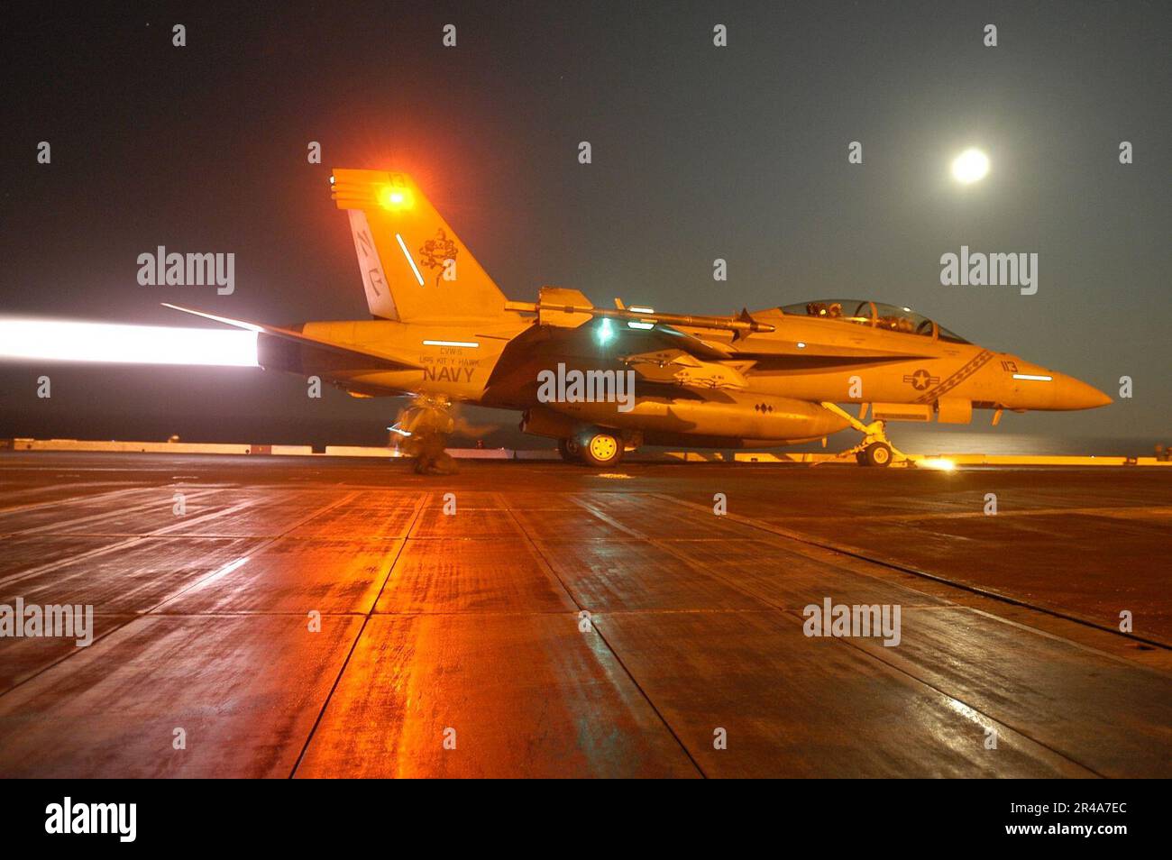 US Navy An F-A-18F Super Hornet assigned to Strike Fighter Squadron One Zero Two (VFA-102 ...