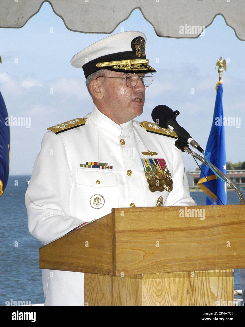 US Navy Commander, U.S. Pacific Fleet, Adm. Walter Doran, addresses the ...