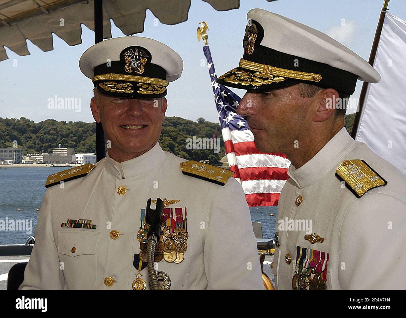US Navy Vice Adm. Robert Willard, left, and Vice Adm. Jonathan Greenert ...